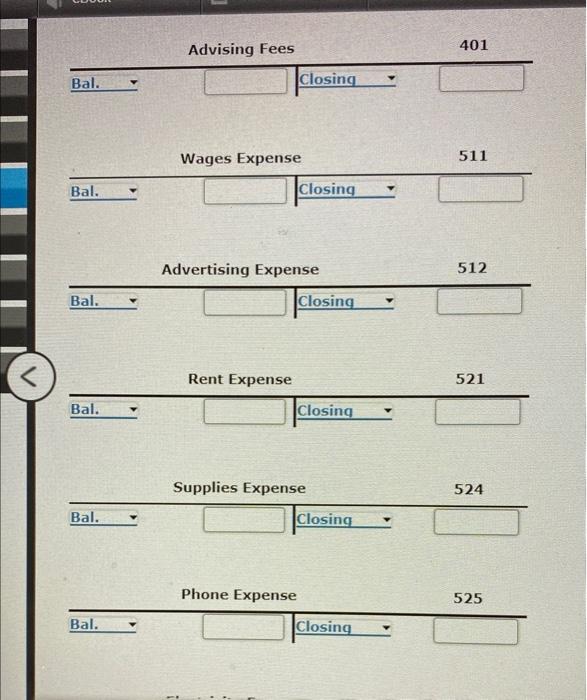 1. Enter the existing balance for each T account. | Chegg.com