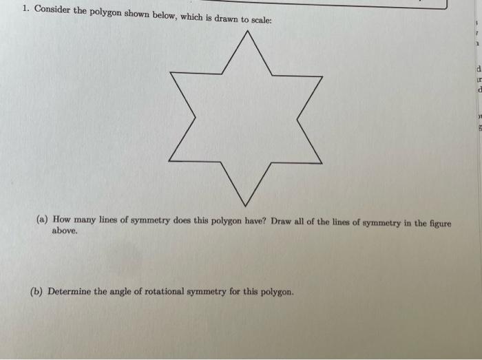 Solved 1. Consider the polygon shown below, which is drawn | Chegg.com