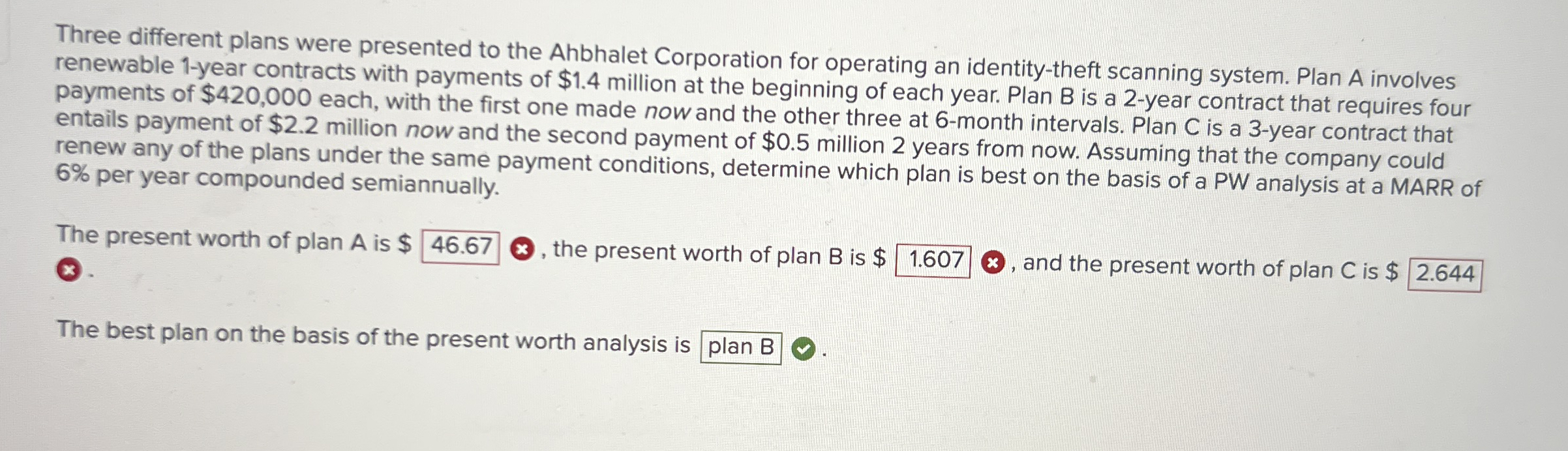 Solved Three different plans were presented to the Ahbhalet | Chegg.com