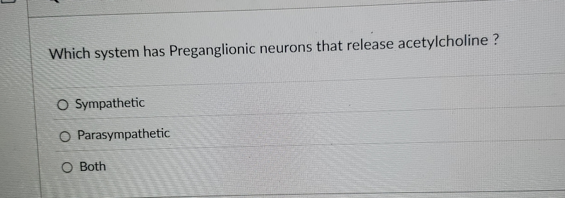 High Quality SOLUTION Which system has Preganglionic neurons that release | Chegg.com