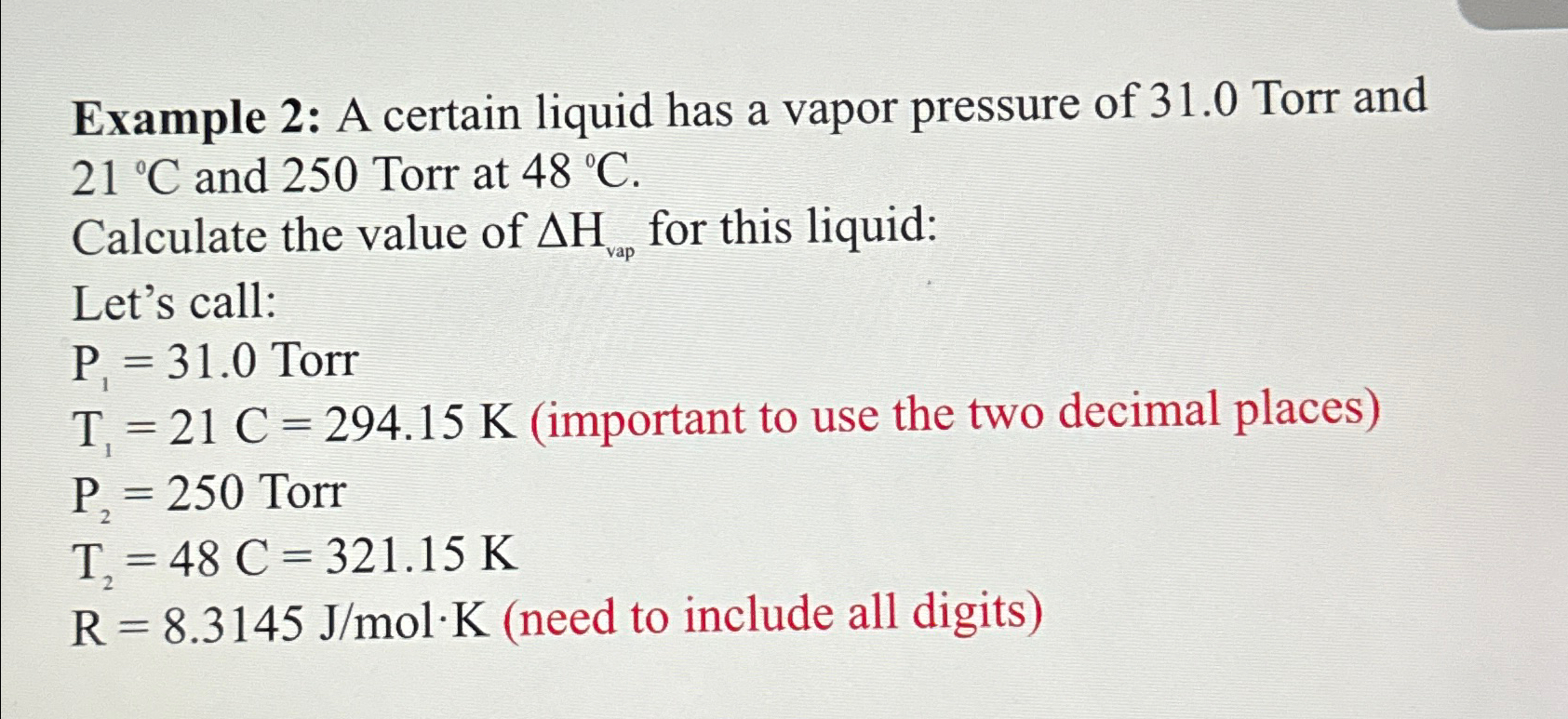 Example 2: A certain liquid has a vapor pressure of | Chegg.com