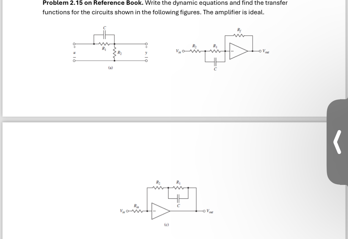 Solved Problem 2.15 ﻿on Reference Book. Write the dynamic | Chegg.com