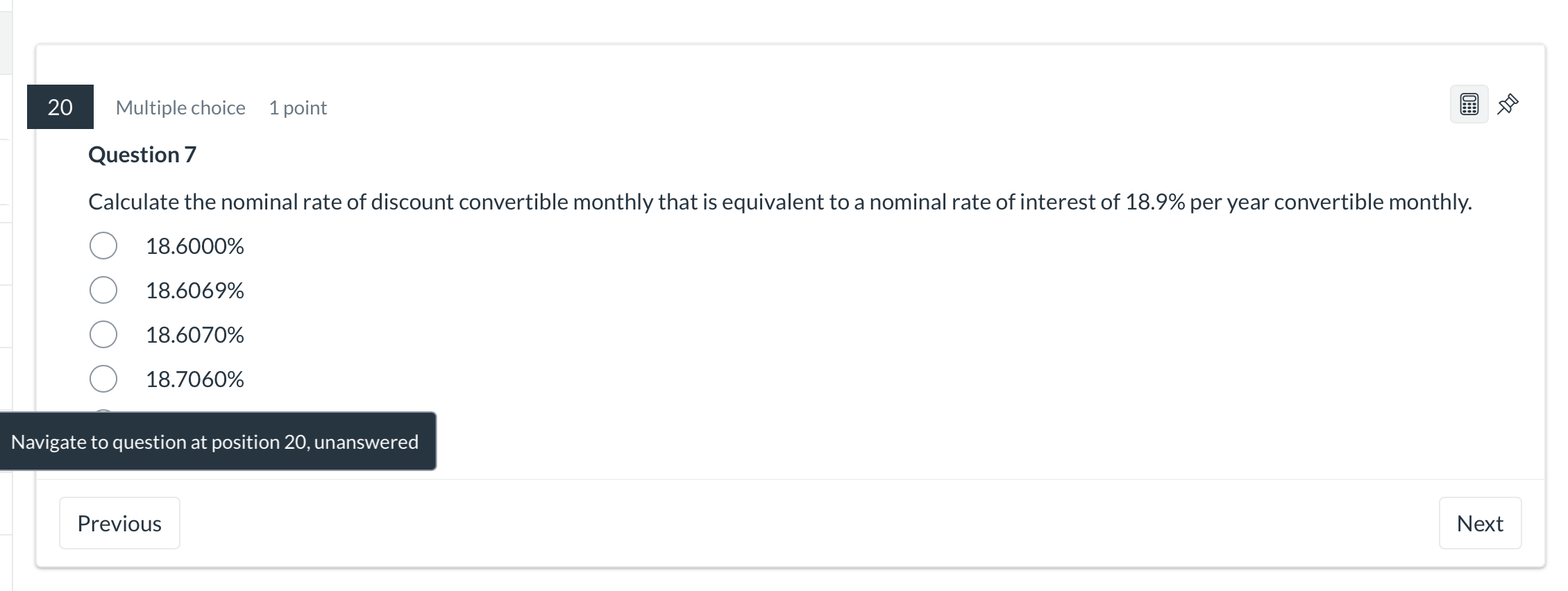 Solved Question 7 ﻿Calculate the nominal rate of discount | Chegg.com