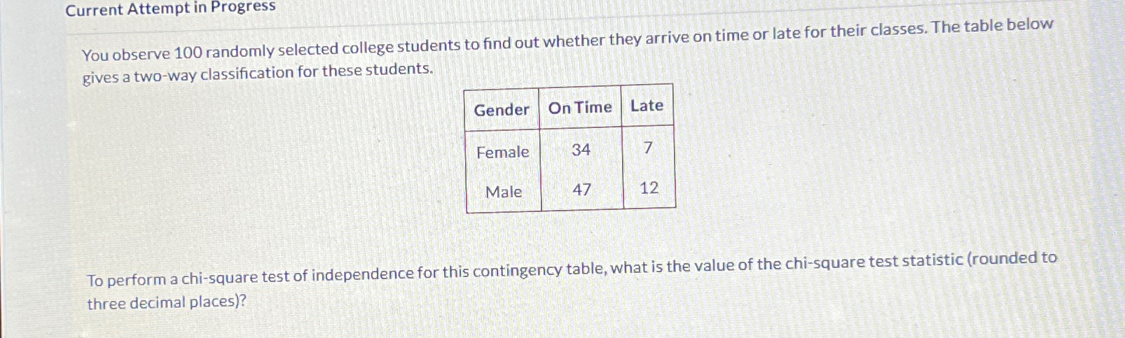 Solved Current Attempt in ProgressYou observe 100 ﻿randomly | Chegg.com