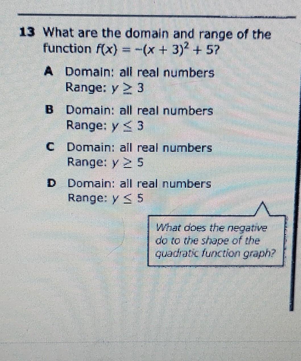 Solved 13. What are the domain and range of the function | Chegg.com