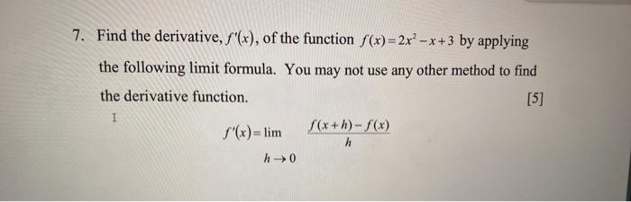 Solved Find the derivative, f′(x), of the function | Chegg.com