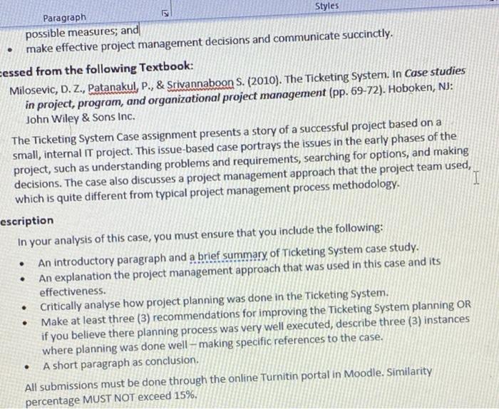 Solved Paragraph Styles possible measures, and make | Chegg.com