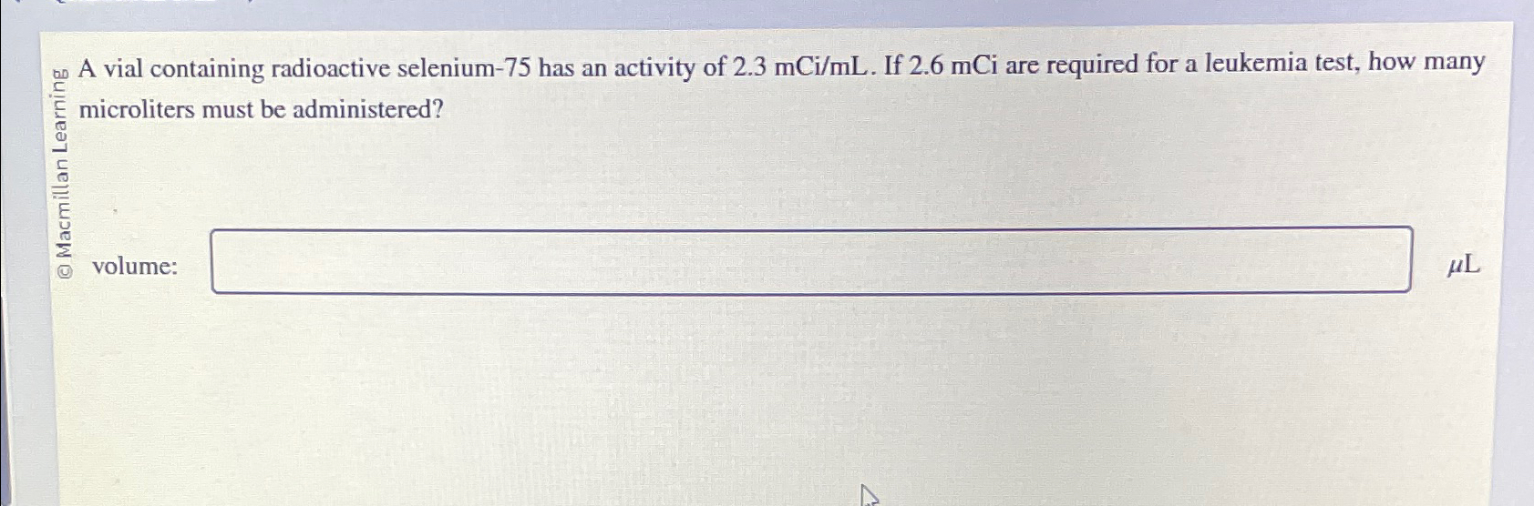 Solved A vial containing radioactive selenium- 75 ﻿has an | Chegg.com