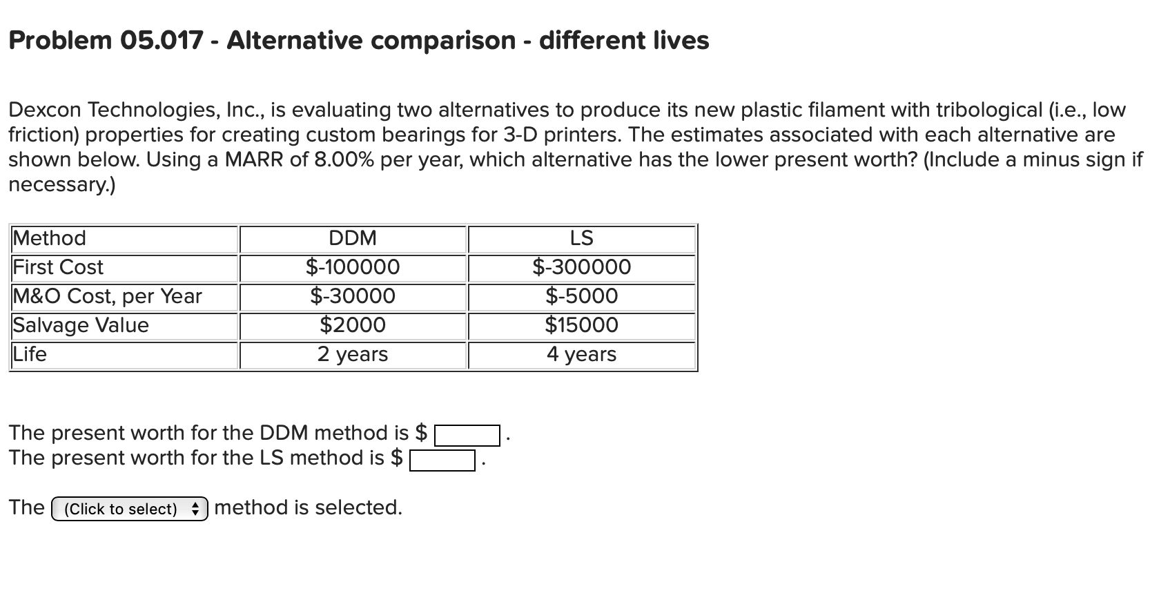 Solved Dexcon Technologies, Inc., is evaluating two | Chegg.com