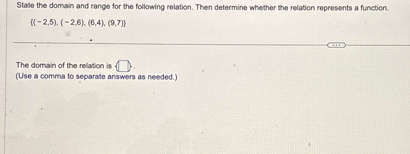 Solved State the domain and range for the following | Chegg.com