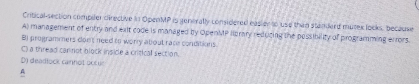 Solved Critical Section Compiler Directive In Openmp Is