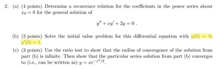 Solved (a) (4 points) Determine a recurrence relation for | Chegg.com