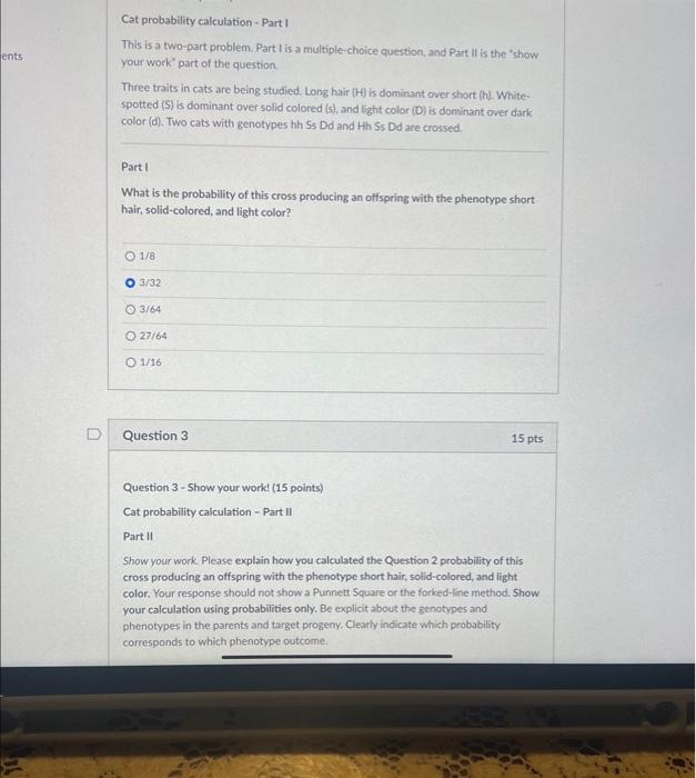 Solved Cat probability calculation - Part I This is a | Chegg.com