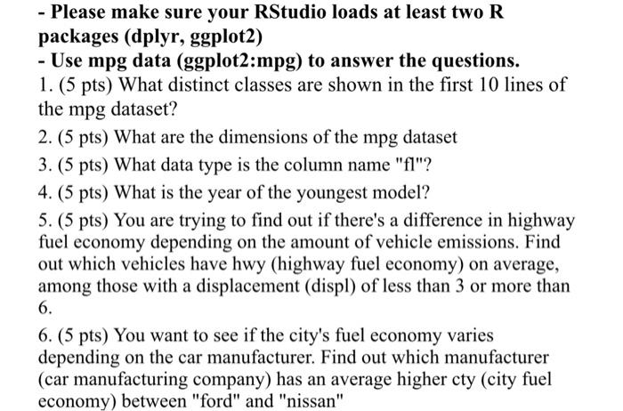 Solved - Please make sure your RStudio loads at least two R | Chegg.com