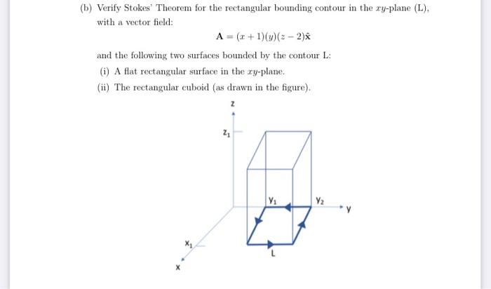 Solved (b) Verify Stokes' Theorem for the rectangular | Chegg.com