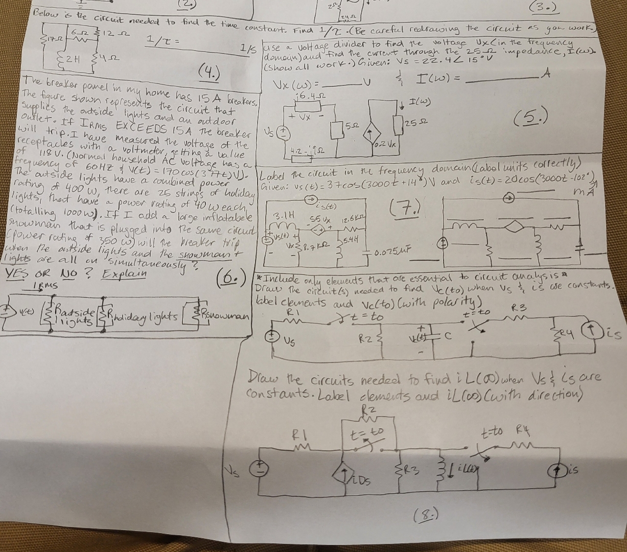 Solved (3.)Below is the circuit needed to find the time | Chegg.com