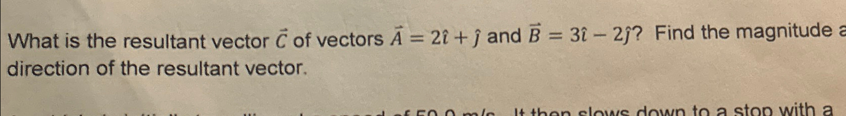 Solved What is the resultant vector vec(C) ﻿of vectors | Chegg.com
