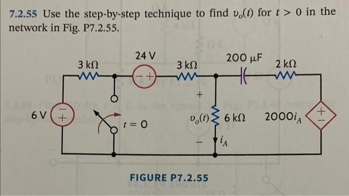 Solved 7.2.55 Use the step-by-step technique to find v0(t) | Chegg.com