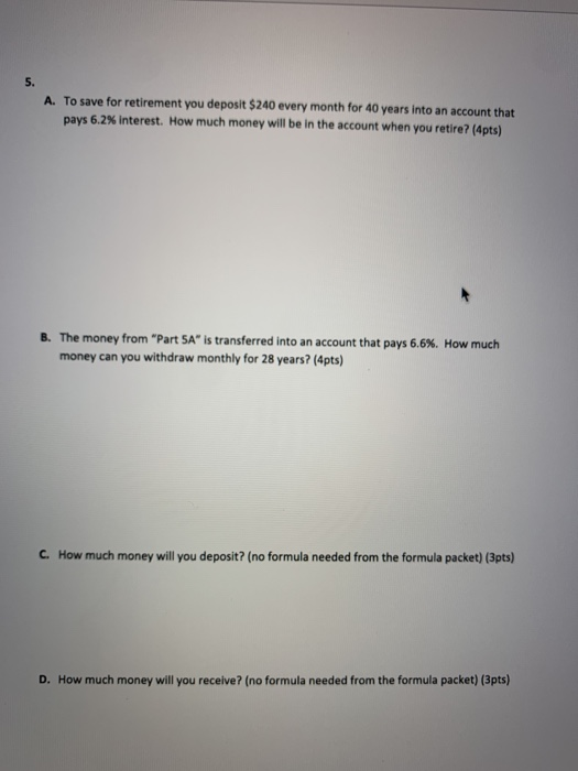 Solved Name: Consumer Math Project (50 pts) Calculate the | Chegg.com