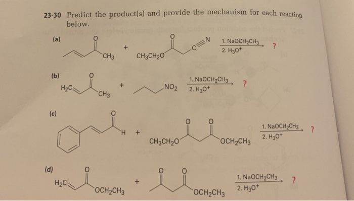 Solved 23-30 Predict the product(s) and provide the | Chegg.com