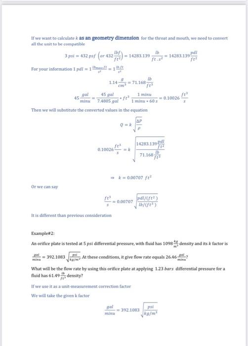 Solved The flow rate equation by using DP element is Q= As | Chegg.com