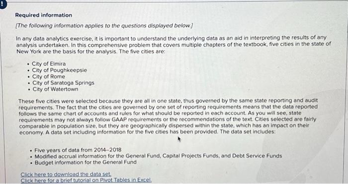 Required information [The following information | Chegg.com