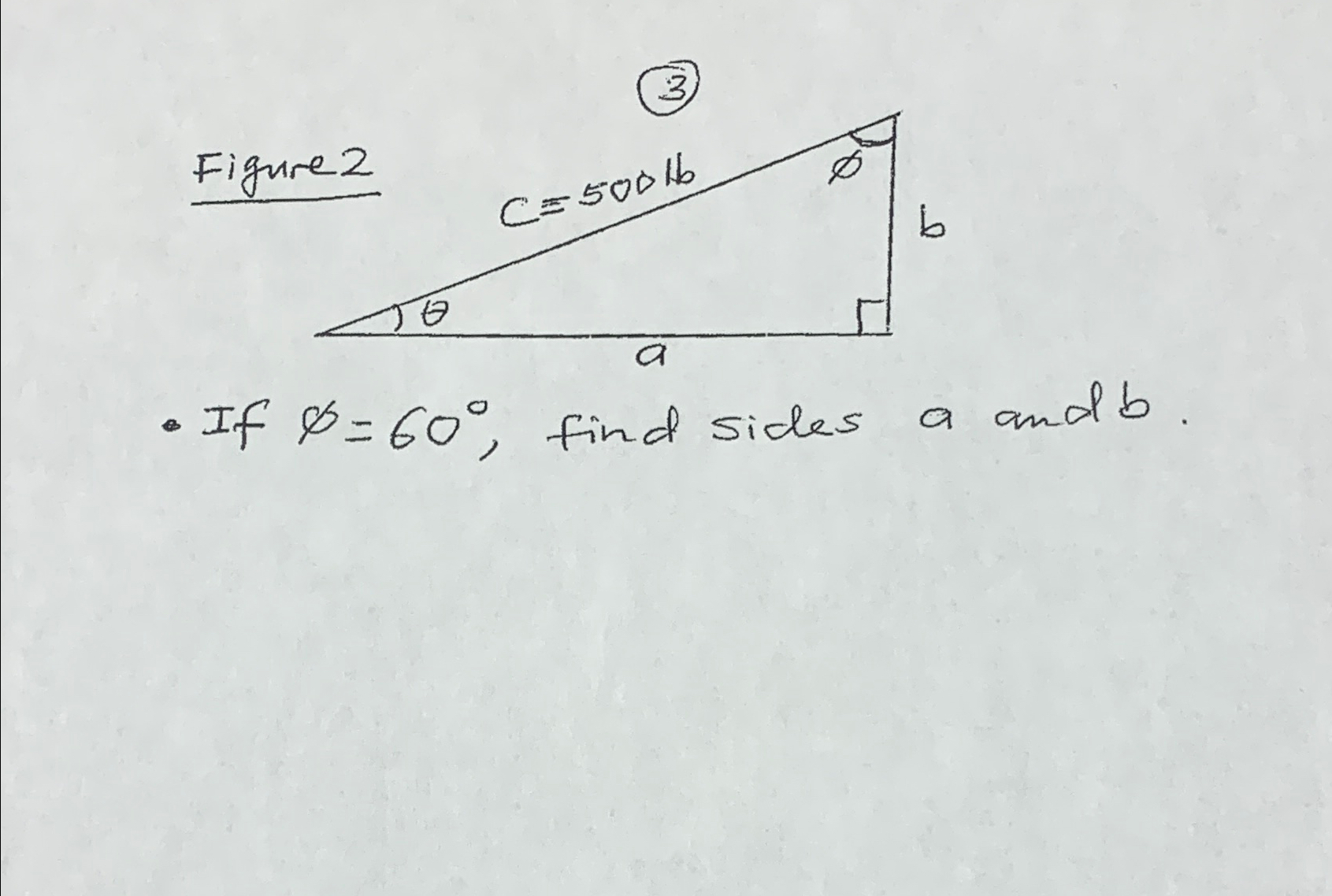 Solved If φ=60°, ﻿find sides a and b. | Chegg.com