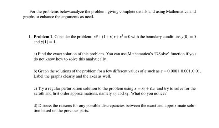 Solved For the problems below,analyze the problem, giving | Chegg.com