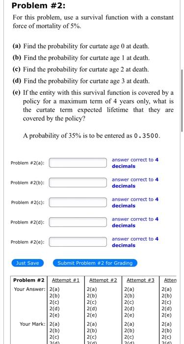 Solved Problem #2: For this problem, use a survival function | Chegg.com
