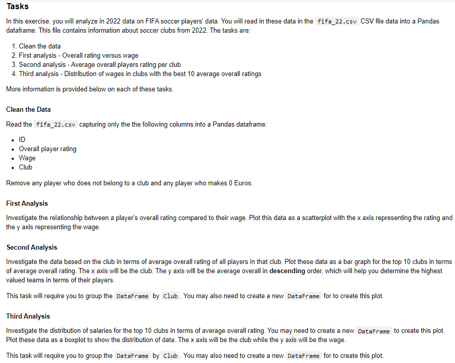 Solved Python ProgrammingTasksIn this exercise, you will | Chegg.com