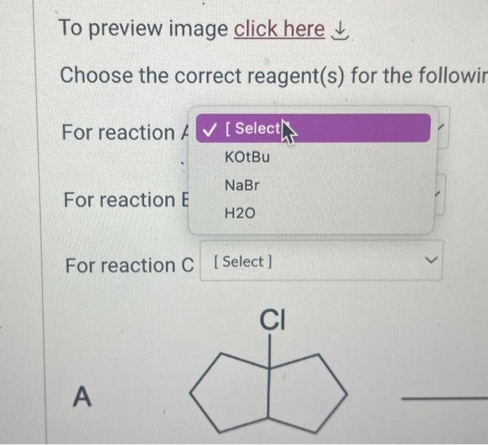 Solved Choose the correct reagent(s) for the following | Chegg.com