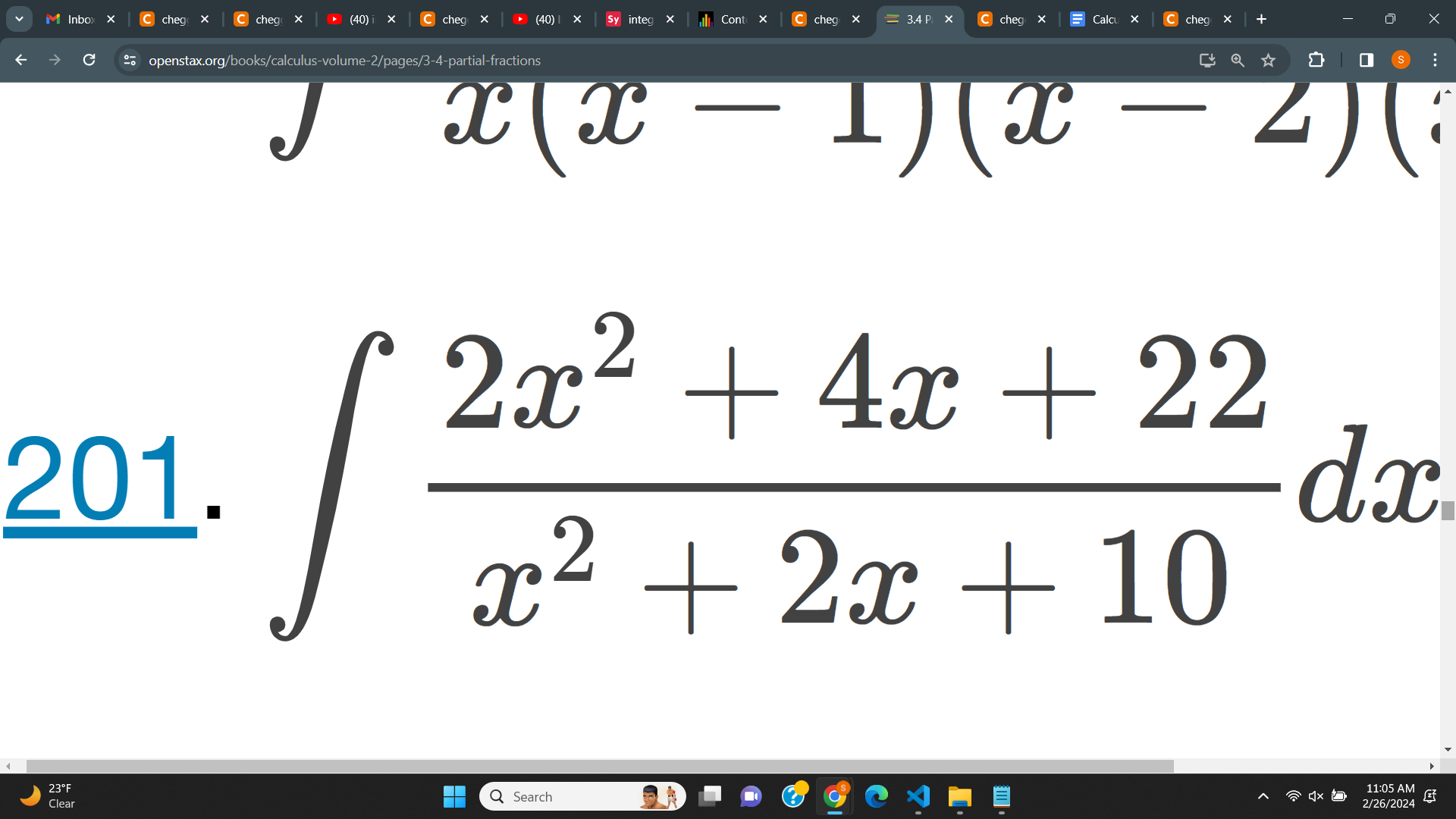 Solved Simplify the given integral using partial fraction | Chegg.com