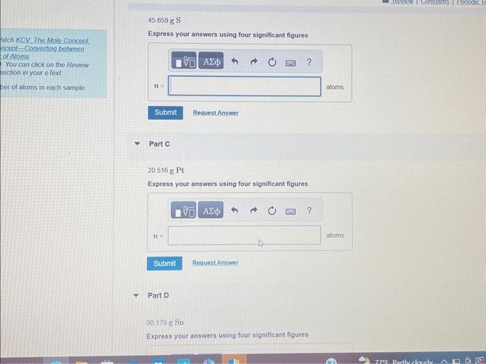 Solved Express your answers using four significant figures | Chegg.com