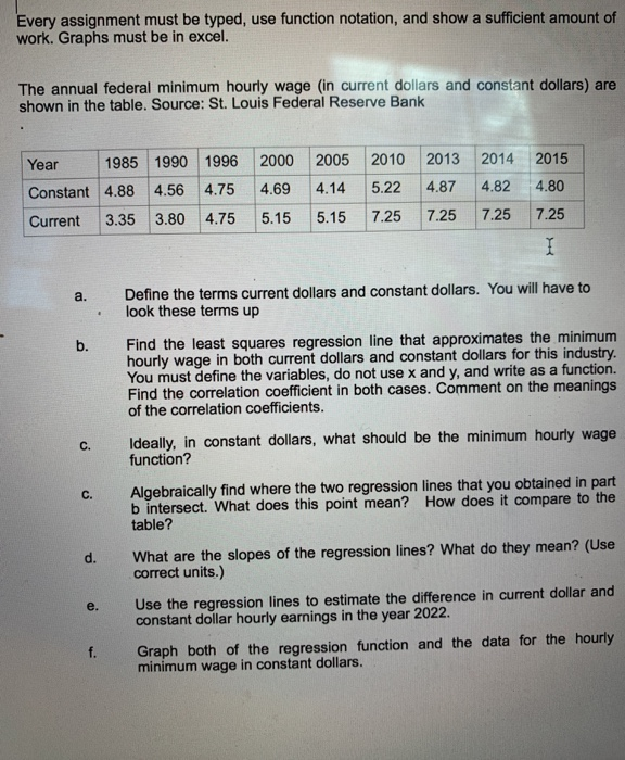 Every assignment must be typed, use function | Chegg.com