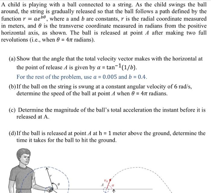 Solved A child is playing with a ball connected to a string. | Chegg.com