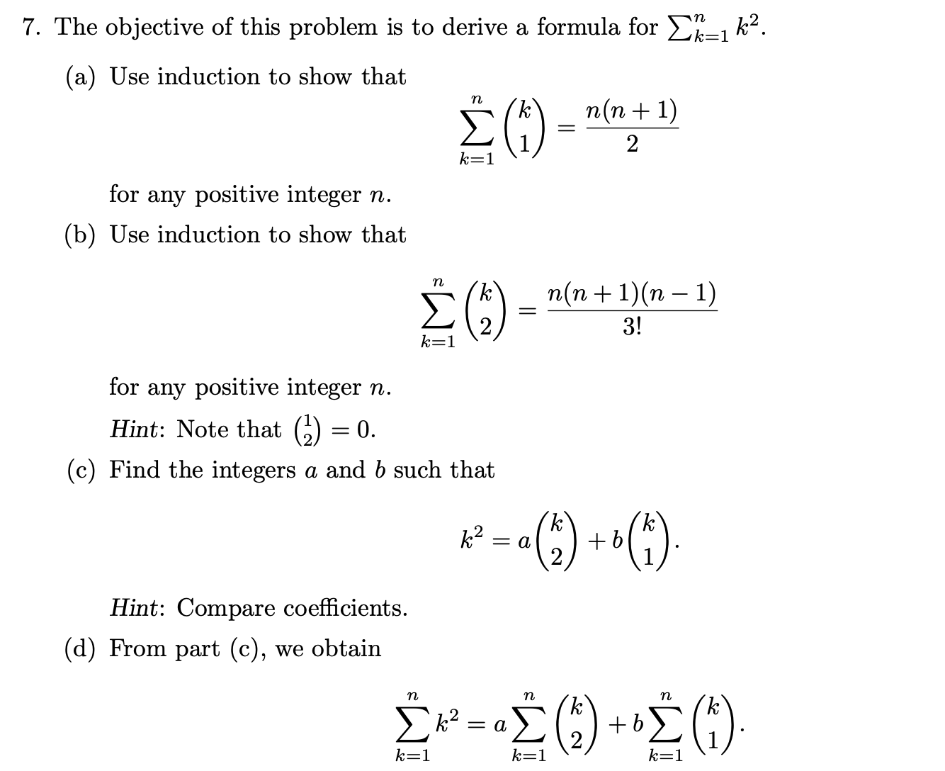 Solved Hint: Compare coefficients.(d) ﻿From part (c), we | Chegg.com
