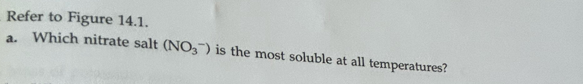 Solved a. ﻿Which nitrate salt (NO3-)is the most soluble at | Chegg.com