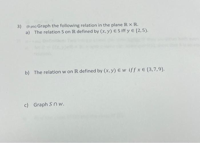 Solved 3) (9 pts) Graph the following relation in the plane | Chegg.com