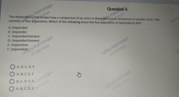 Solved The dependency link shows how a component of an actor | Chegg.com