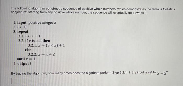 Solved The following algorithm construct a sequence of | Chegg.com