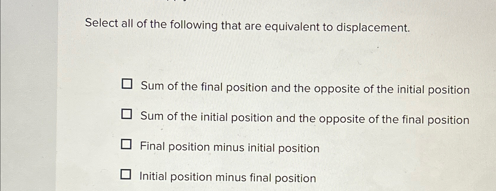Solved Select all of the following that are equivalent to | Chegg.com