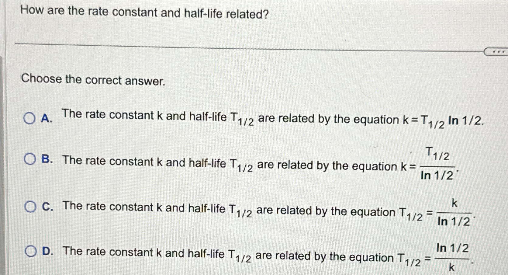 Solved How are the rate constant and half-life | Chegg.com