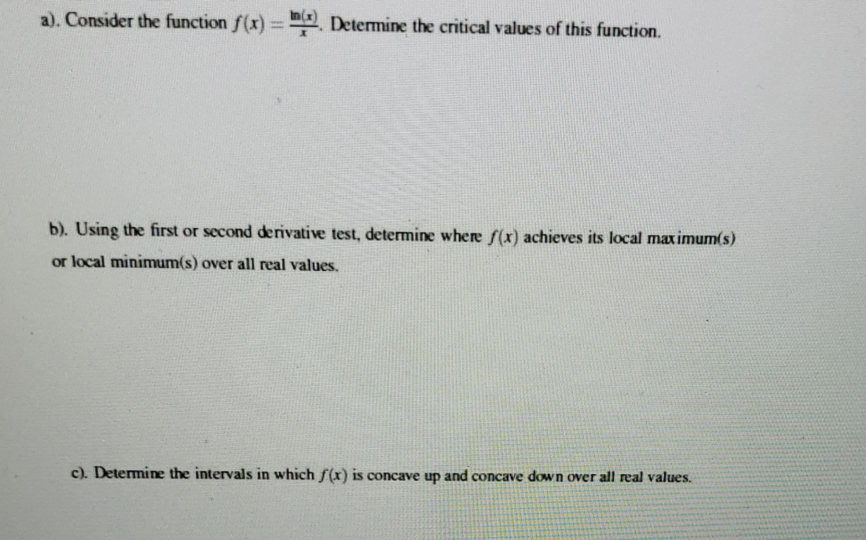 Solved a). Consider the function f(x) = (r). Determine the | Chegg.com