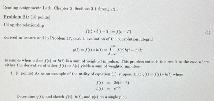 Solved Reading assignment: Lathi Chapter 3, Sections 3.1 | Chegg.com