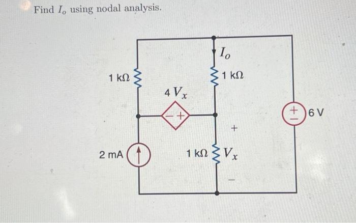 Solved Find Io using nodal analysis. | Chegg.com