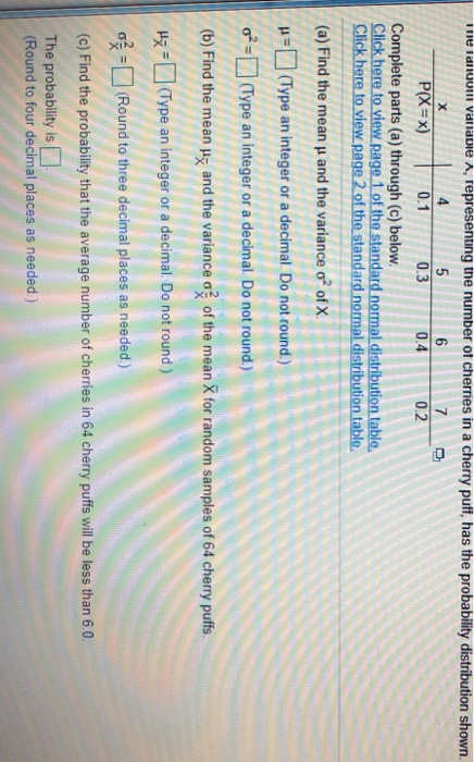 Solved X 6 0 The anul Vanadie A, representing the number of | Chegg.com