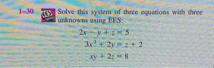Solved Solve this system of three equations with three | Chegg.com
