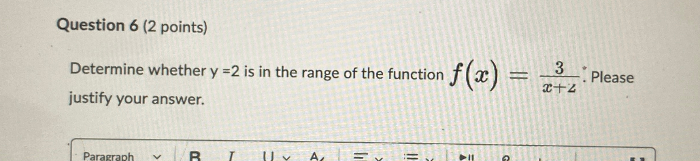 Solved Question 6 (2 points)Determine whether y=2 is in | Chegg.com Solved Question 6 (2 points)Determine whether y=2 is in | Chegg.com