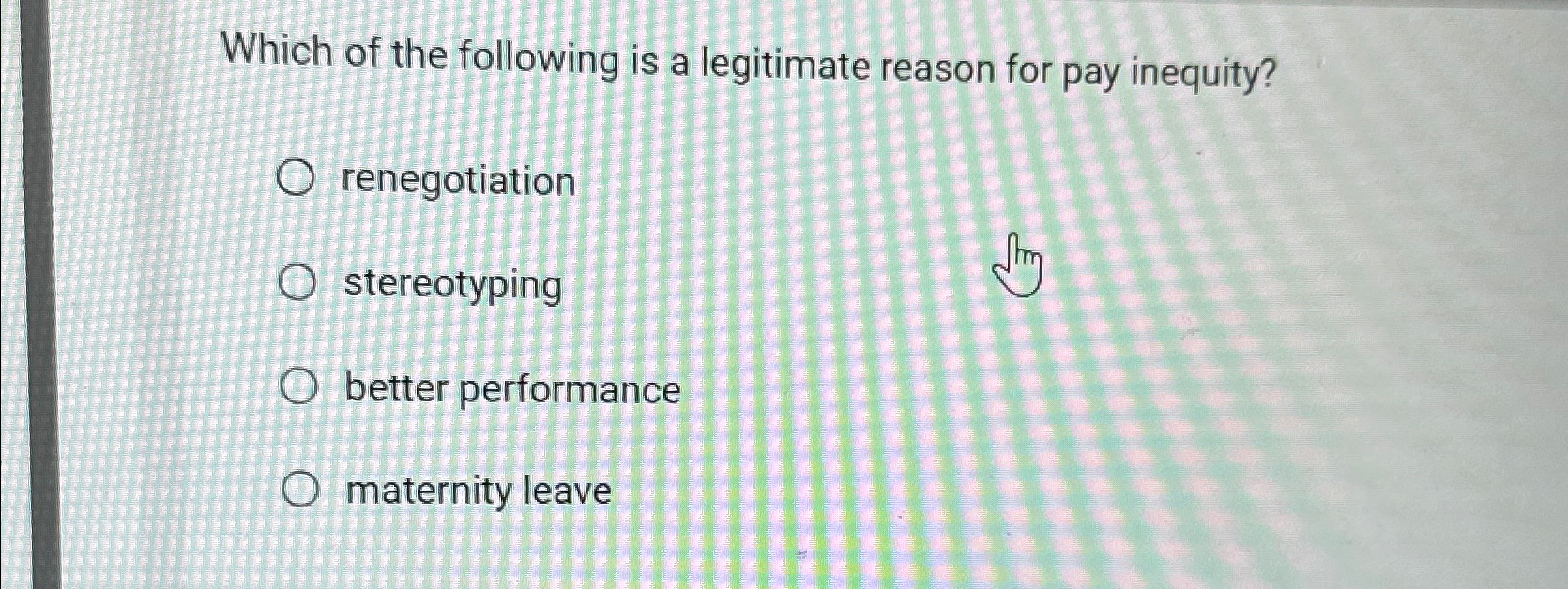 Solved Which of the following is a legitimate reason for pay | Chegg.com