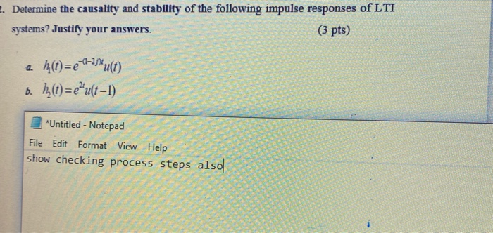 Solved Determine the causality and stability of the | Chegg.com